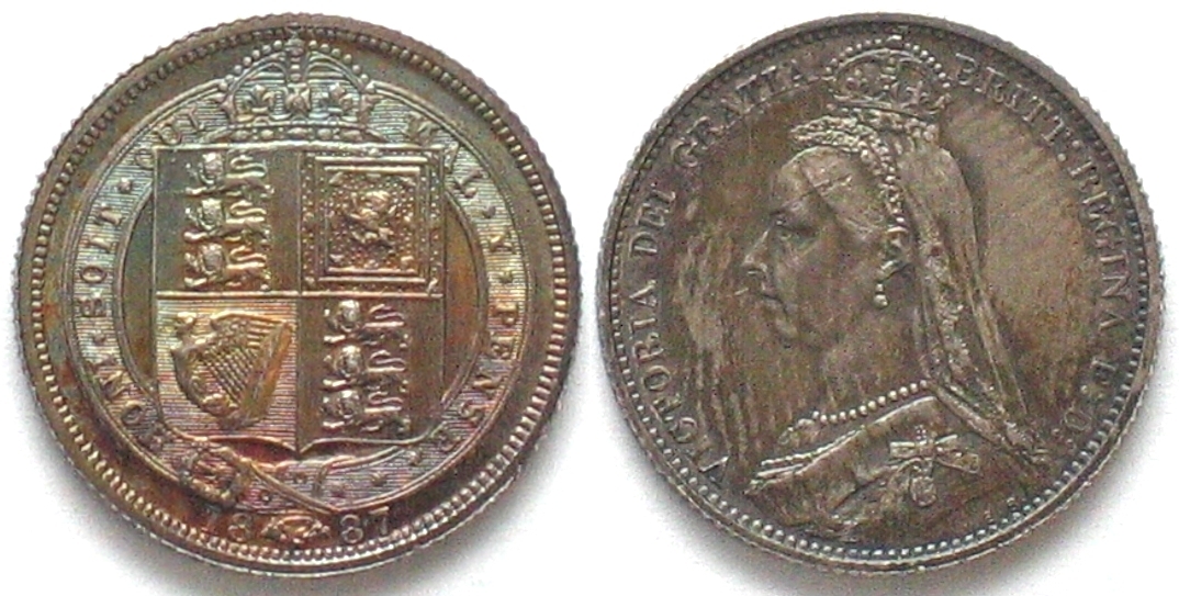 England GREAT BRITAIN Sixpence 1887 VICTORIA silver Prooflike Specimen ...