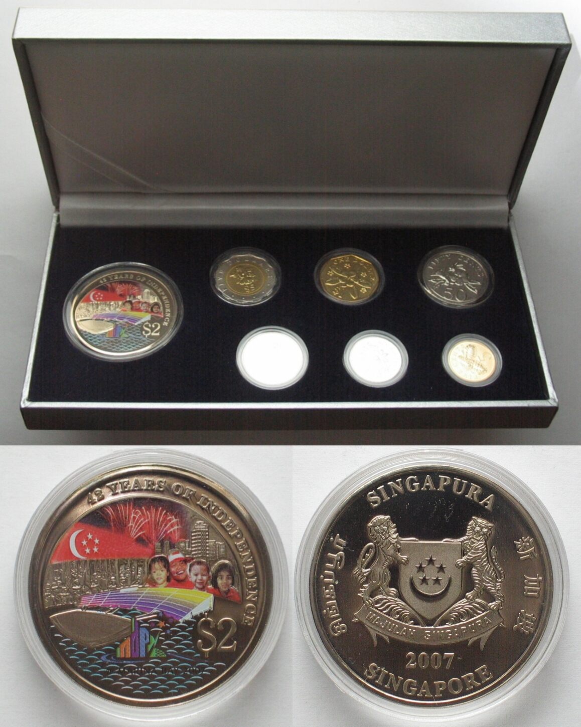 Singapur SINGAPORE 2007 MINT SET w. 2 $ Marina Bay 42 Y. OF ...
