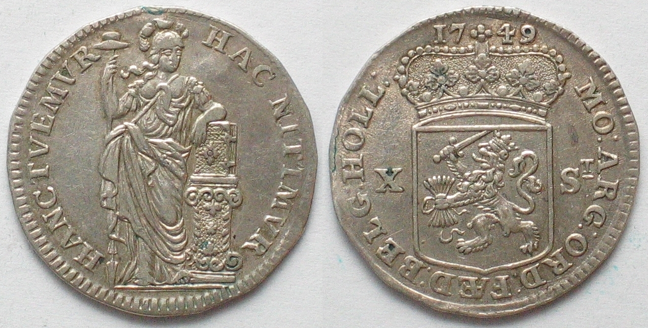 Niederlande - Holland NL - HOLLAND 10 Stuivers 1749 silver AU! | MA-Shops