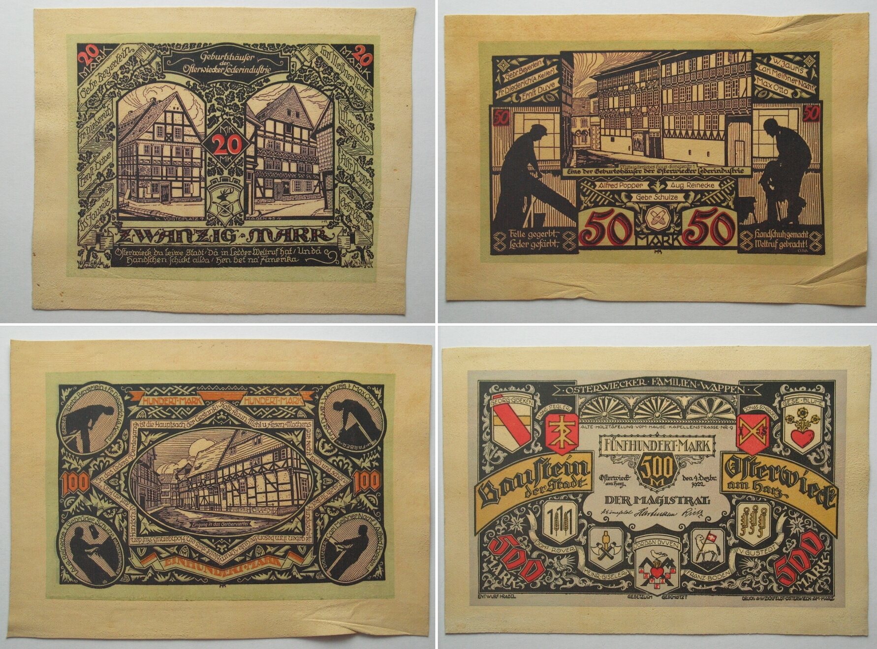 Osterwieck (Sachsen-Anhalt) GERMANY. Notgeld. Osterwieck, Set Leather ...