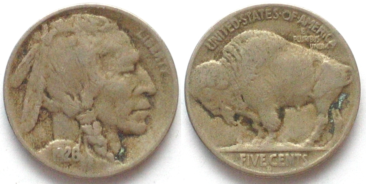Vereinigte Staaten von Amerika US 1926 D Denver Buffalo Nickel 5 Cents ...