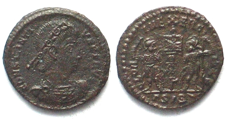 Roman Imperial CONSTANTIUS II (324-361 AD). AE Nummus, ΓSIS crescent ...