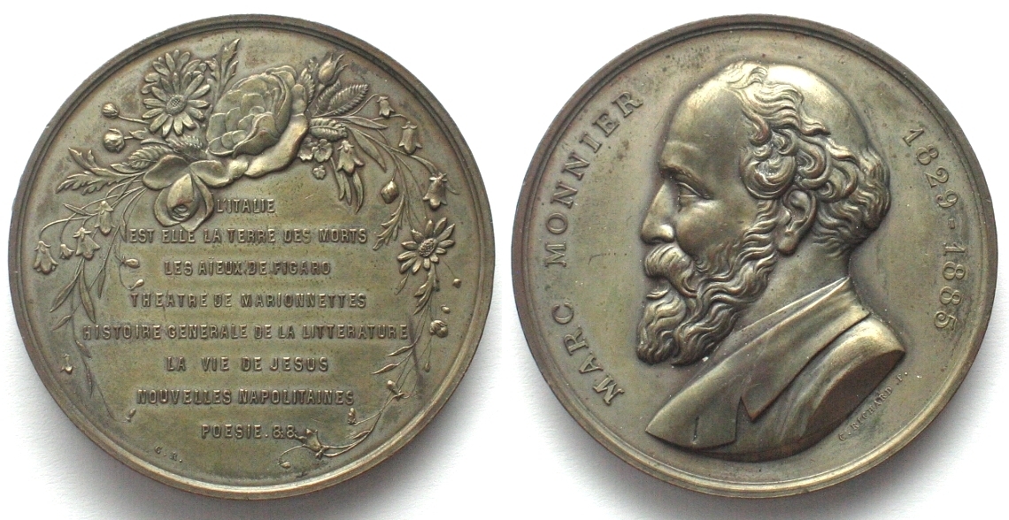 Schweiz - Medaillen Death of MARC MONNIER. Medaille o.J. (1889) by C ...