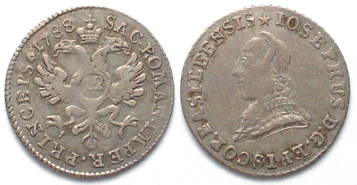 Schweiz - Basel BASEL Bishopric 12 Kreuzer 1788 JOSEPH SIGISMUND v ...