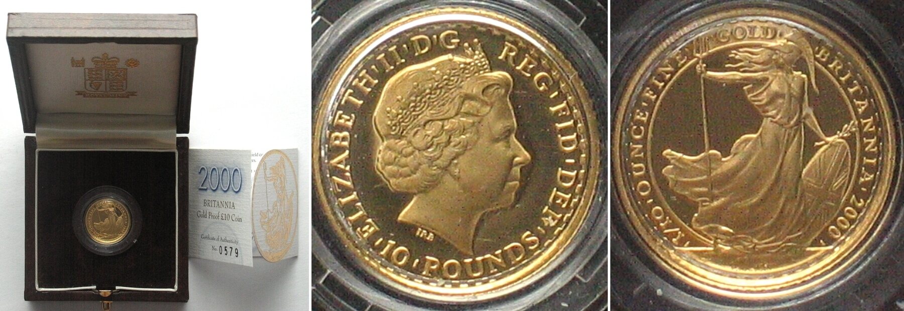 England 1/10 oz Gold GREAT BRITAIN 10 Pounds 2000 MILLENNIUM GOLD ...