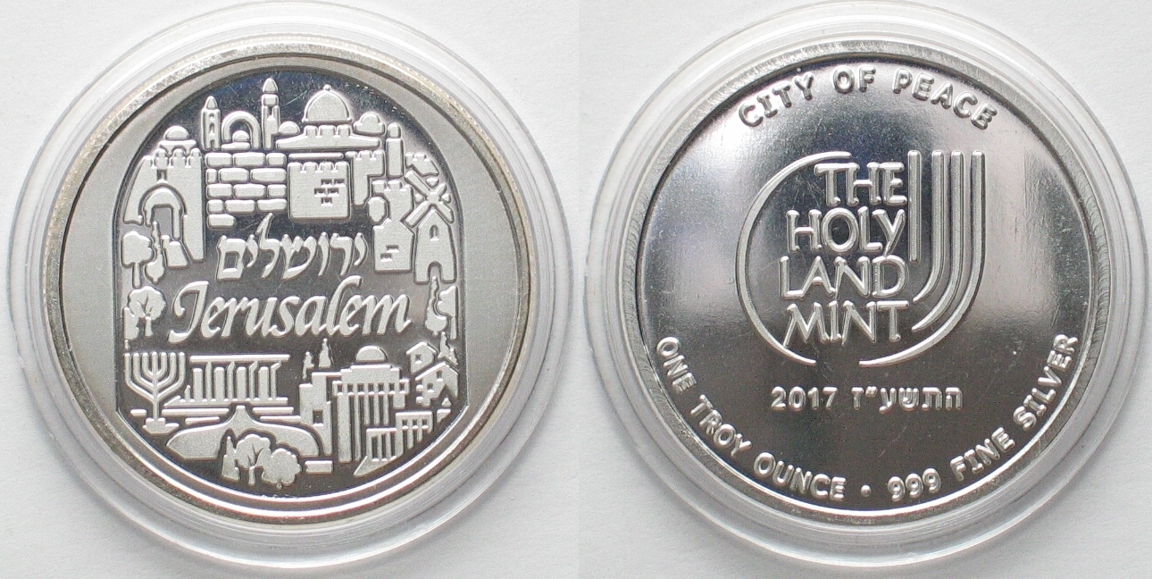 Israel - Medaillen ISRAEL The Holy Land Mint 1 ounce fine silver 2017 ...