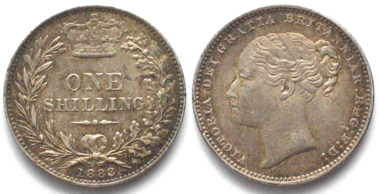 England GREAT BRITAIN Shilling 1883 VICTORIA silver UNC-! | MA-Shops