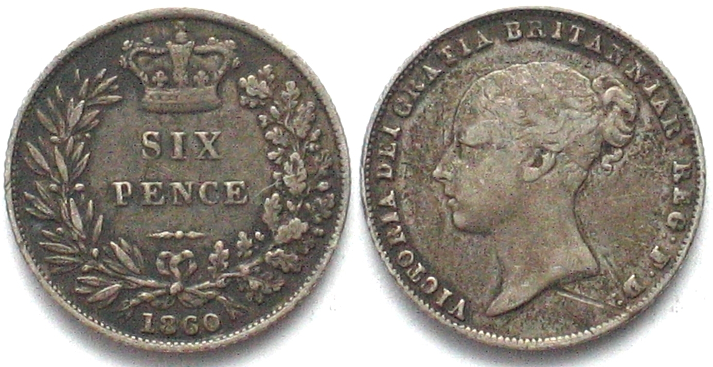 England GREAT BRITAIN Sixpence 1860 VICTORIA silver VF | MA-Shops