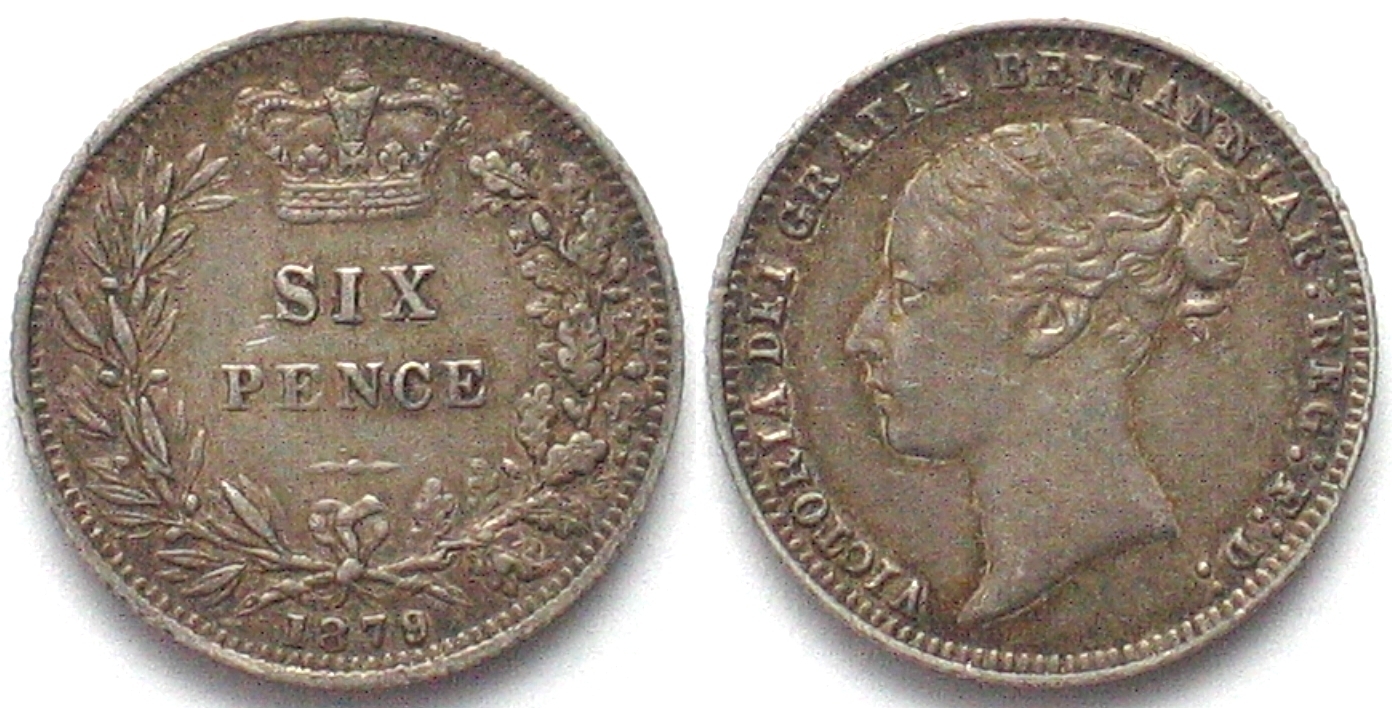 England GREAT BRITAIN Sixpence 1879 VICTORIA silver XF EF | MA-Shops