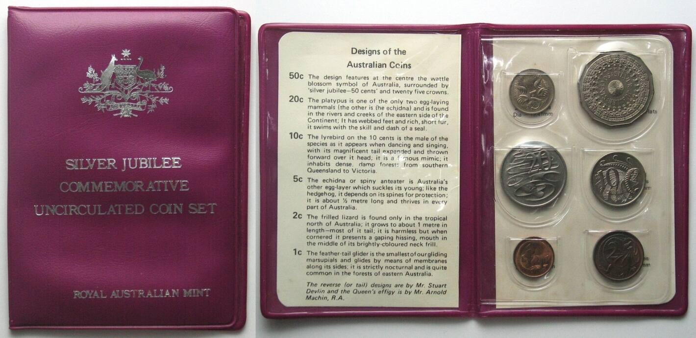 Australien AUSTRALIA 1977 SILVER JUBILEE COMMEMORATIVE UNCIRCULATED ...