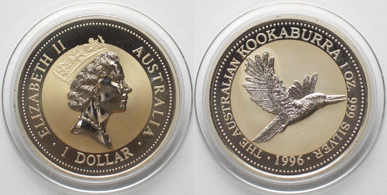Australien AUSTRALIAN KOOKABURRA 1 Dollar 1996 silver 1 oz BU | MA-Shops