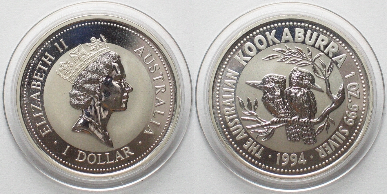Australien AUSTRALIAN KOOKABURRA 1 Dollar 1994 silver 1 oz BU | MA-Shops