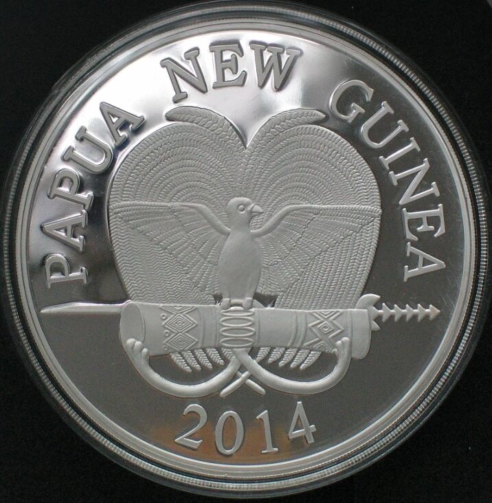 Papua-Neuguinea PAPUA NEW GUINEA 10 Kina 2014 Cranes PRECIOUS PEARL ...