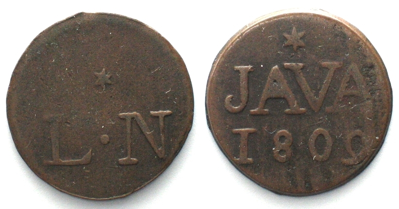 Niederländisch Indien - Java JAVA. Duit 1809, Surabaya mint, Louis ...