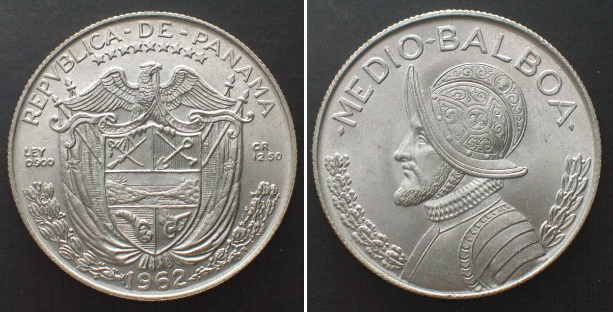 PANAMA 1/2 Balboa 1962, silver, BU!!! | MA-Shops