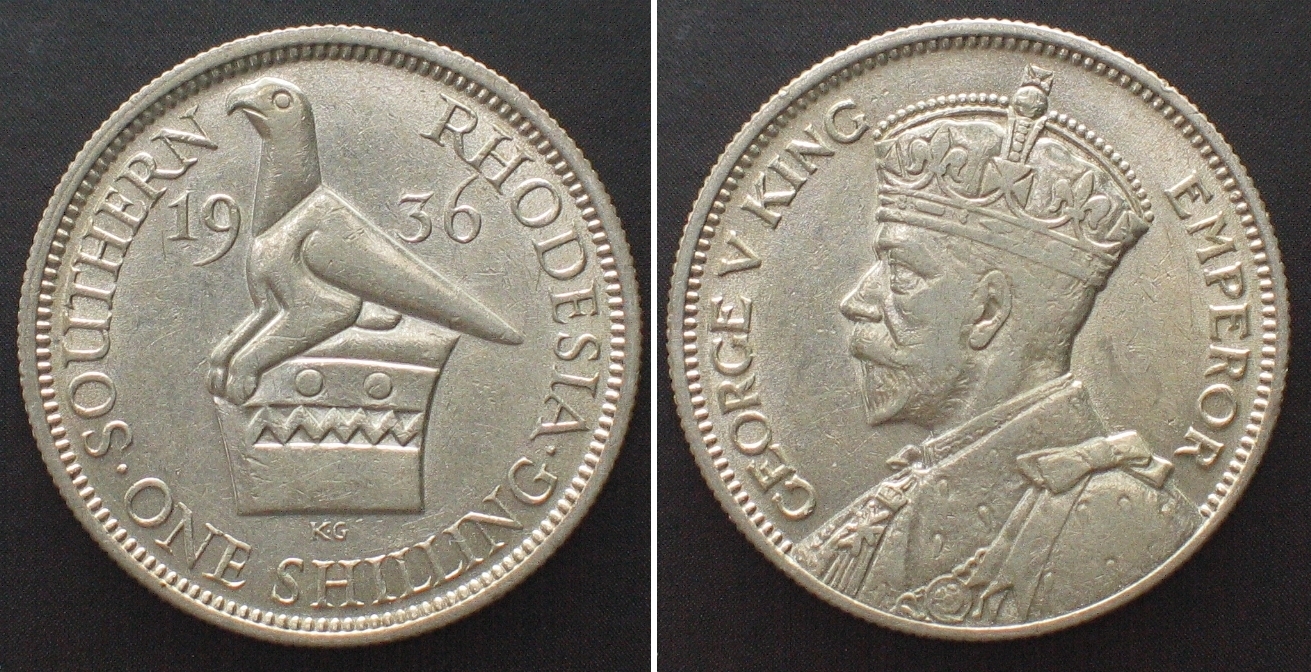 Südrhodesien SOUTHERN RHODESIA Shilling 1936 GEORGE V silver AU! | MA-Shops