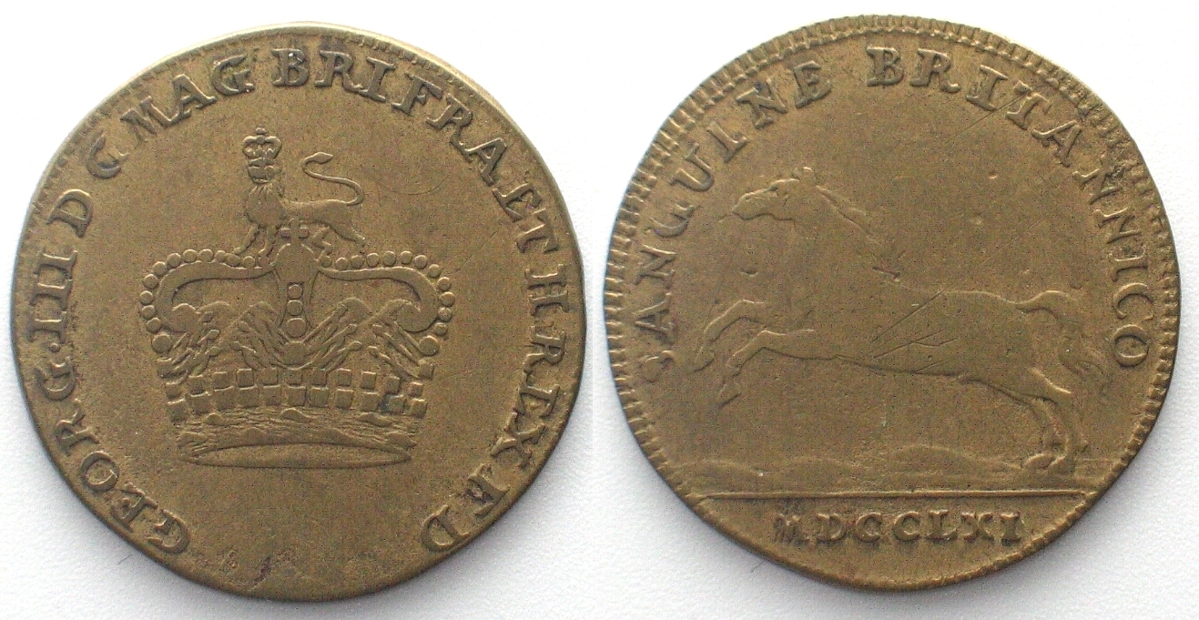 British Tokens 1761 GEORGE III Satyrical gaming token on Dismission of Prime minister William ...