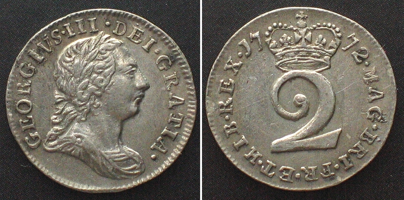 England GREAT BRITAIN Maundy 2 Pence 1772 GEORGE III silver UNC-! | MA ...