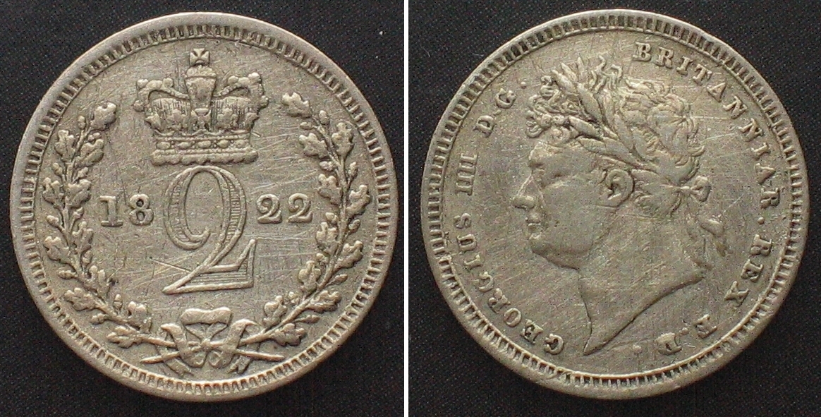 England GREAT BRITAIN 1822 MAUNDY TWOPENCE GEORGE IV silver XF EF | MA ...