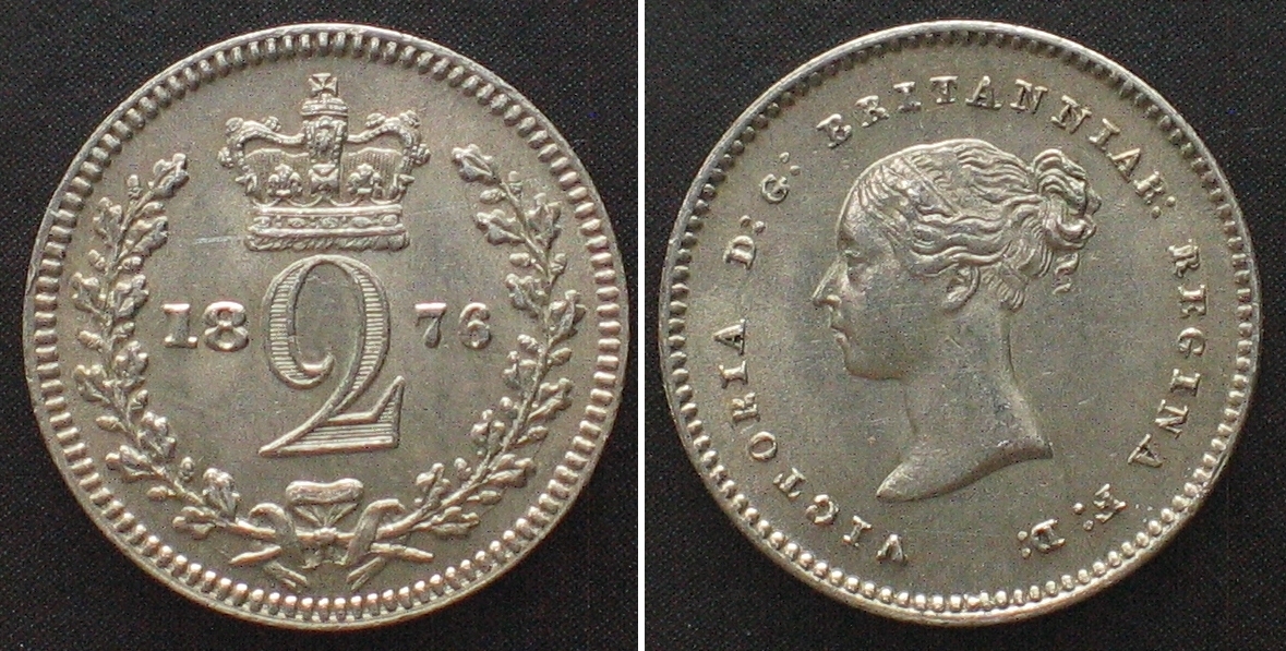 England GREAT BRITAIN Maundy 2 Pence 1876 VICTORIA silver UNC!!! | MA-Shops