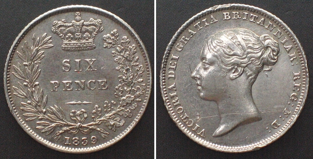 England GREAT BRITAIN 6 Pence 1839 VICTORIA silver AU! | MA-Shops