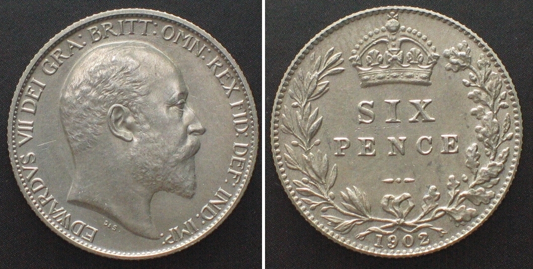 England GREAT BRITAIN. 1902 Sixpence, EDWARD VII, silver, Matte Proof ...