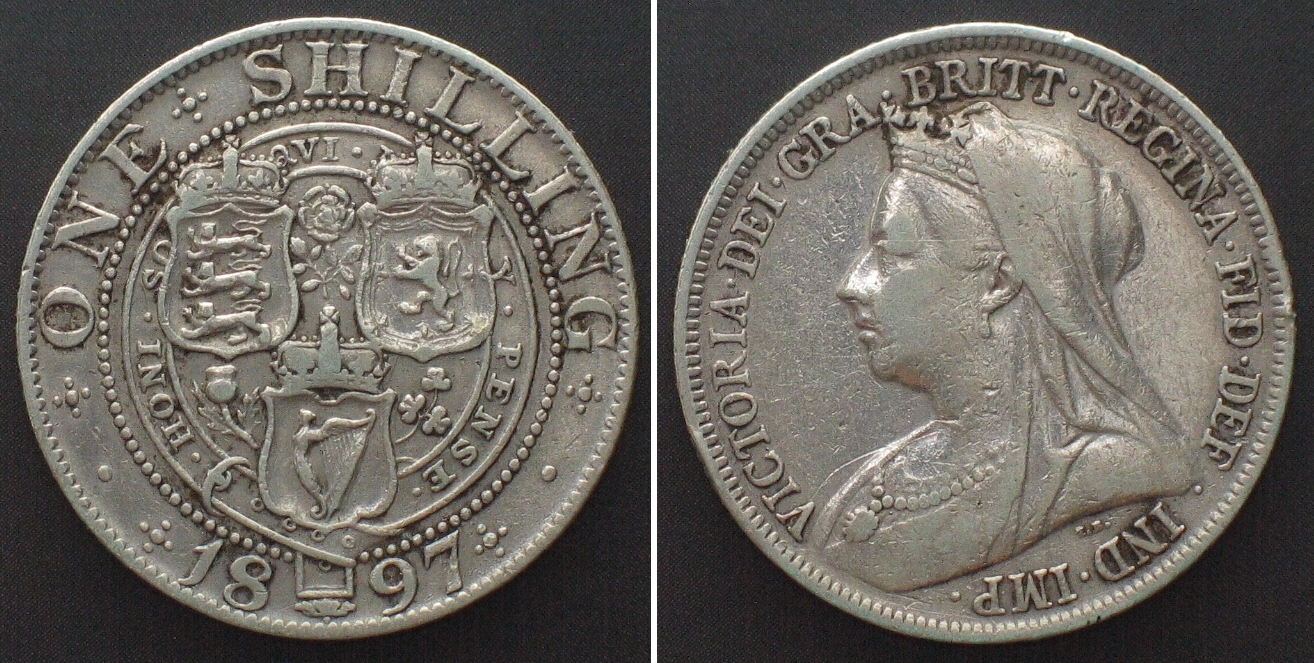 England GREAT BRITAIN Shilling 1897 VICTORIA silver VF-XF VF-EF | MA-Shops