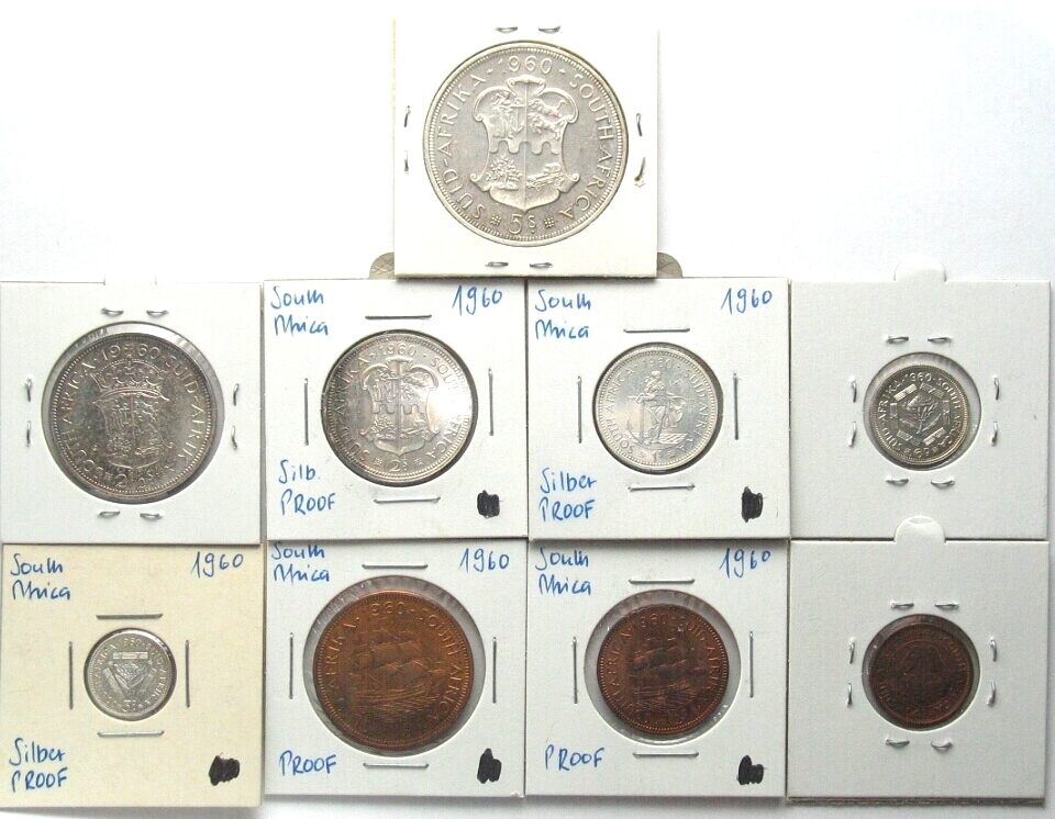 Südafrika SOUTH AFRICA 1960 PROOF SET with 5 Shillings PARLIAMENT | MA ...
