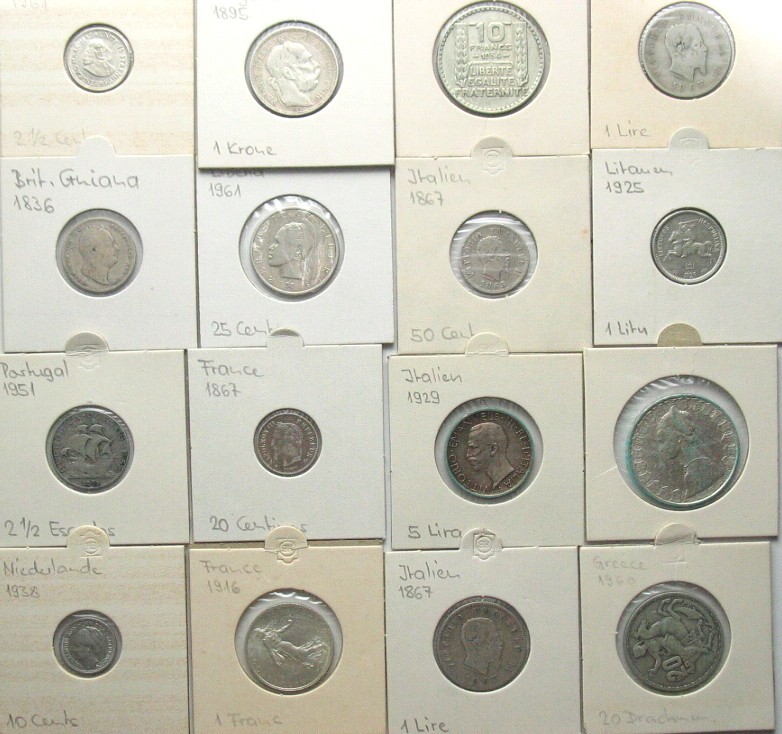 Sammlungen & Lots Collection of 16 world silver coins 1836-1961 | MA-Shops