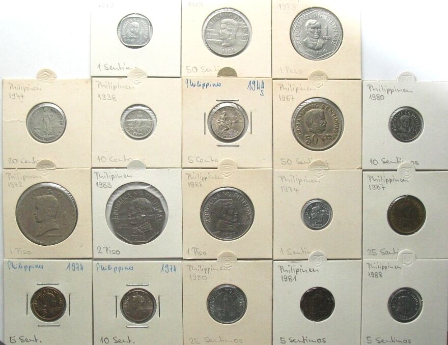 Philippinen PHILIPPINES Collection of 18 coins 1938-1988, many in ...