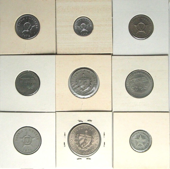 Kuba CUBA Collection of 9 coins 1915-1981, mostly in top condition ...