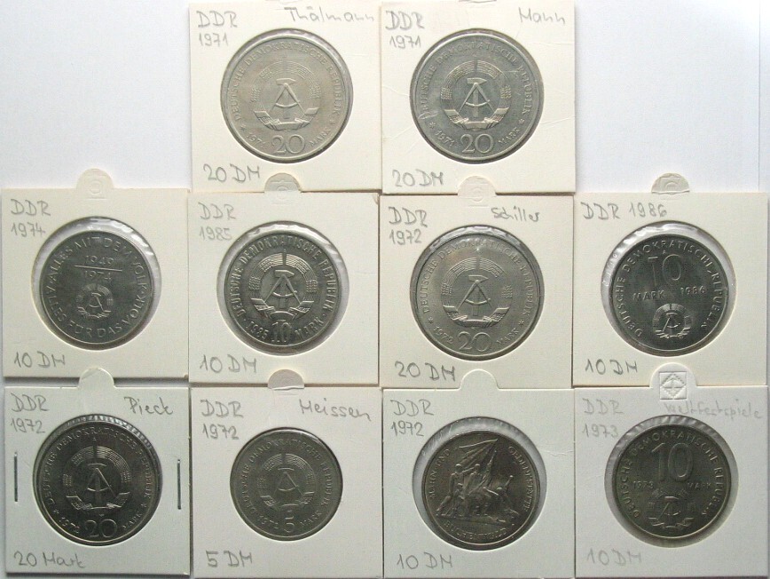 Deutschland - DDR GERMAN DEMOCRATIC REPUBLIC Collection of 10 coins ...