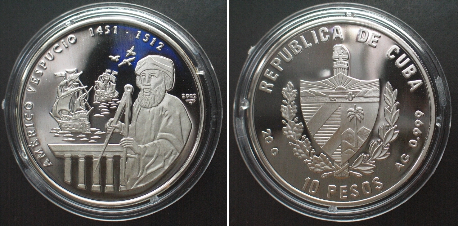 Kuba CUBA 10 Pesos 2002 AMERICO VESPUCIO silver Proof | MA-Shops