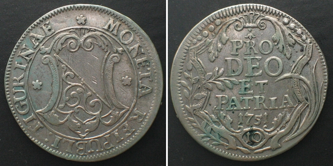 Schweiz - Zürich Swiss ZURICH 10 Schilling 1751 silver XF! EF | MA-Shops