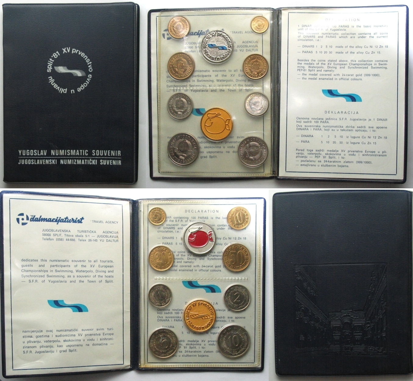 Jugoslawien YUGOSLAV NUMISMATIC SOUVENIR, 1981 Swimming European ...
