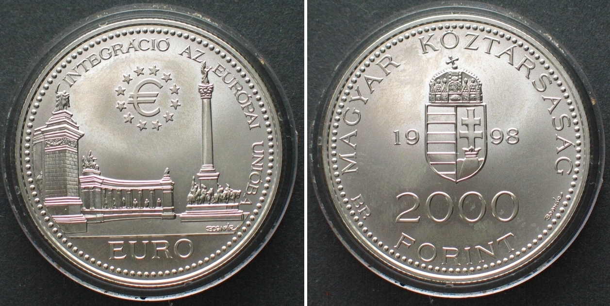 Ungarn HUNGARY 2000 Forint 1998 EUROPEAN UNION silver BU | MA-Shops