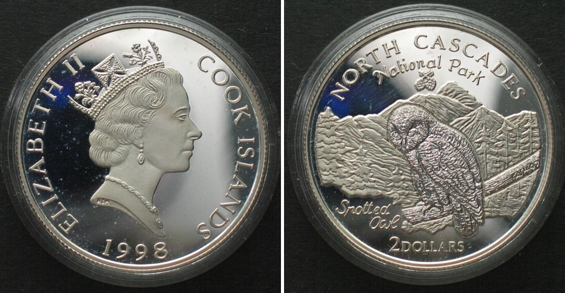 Cook-Inseln COOK ISLANDS 2 Dollars 1998 North Cascades US-NATIONAL ...