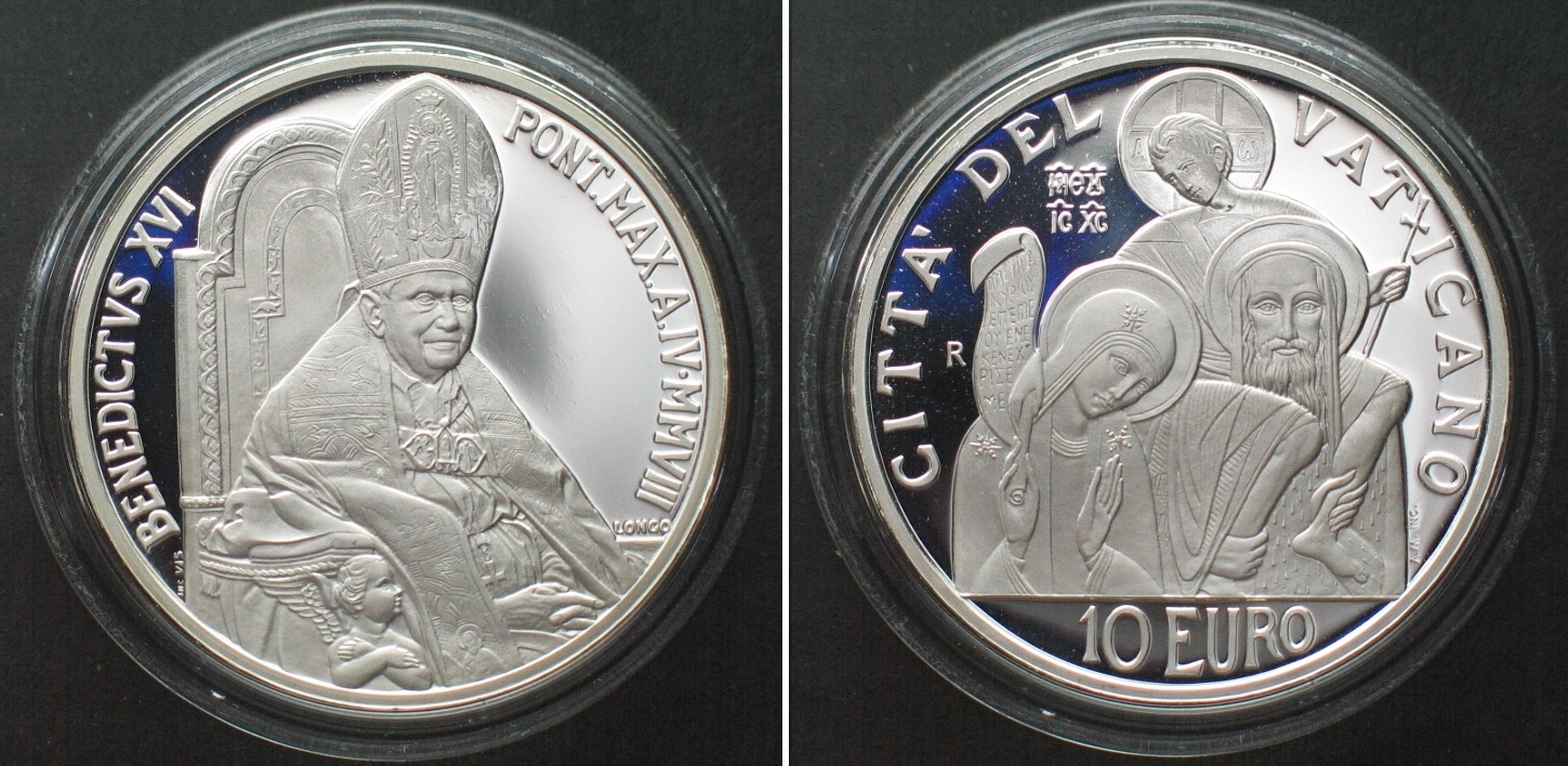 Vatikan VATICAN 10 Euro 2008, 41st World Day of Peace, BENEDICT XVI silver Proof | MA-Shops