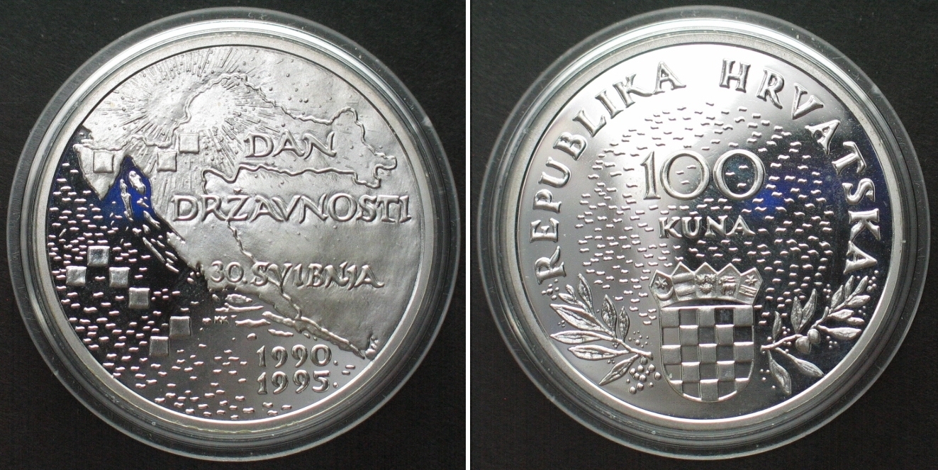 Kroatien CROATIA. 100 Kuna 1995, 5th Anniversary of Independence ...