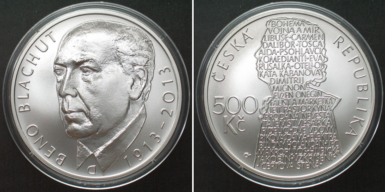 Tschechische Republik Kronen CZECH REPUBLIC. 500 Korun 2013, Beno ...