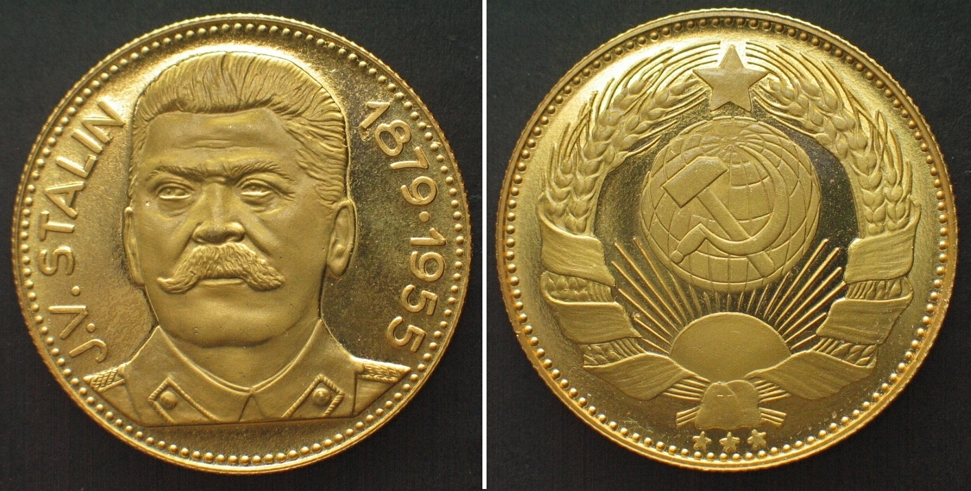 Italien - Medaillen 1965-1970 STALIN Medal ND (1960s) gilt bronze 35mm ...