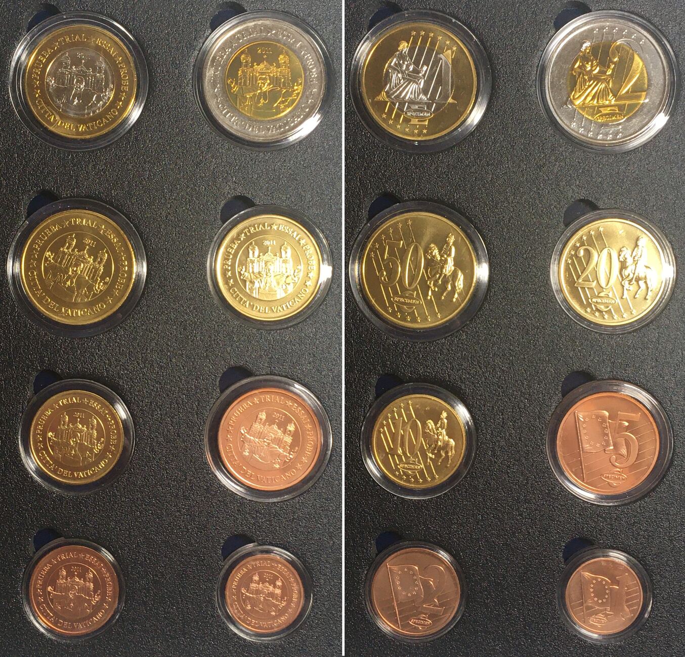 Europroben VATICAN - SPECIMEN Euro Pattern Proof Set 2011 BENEDICT XVI ...