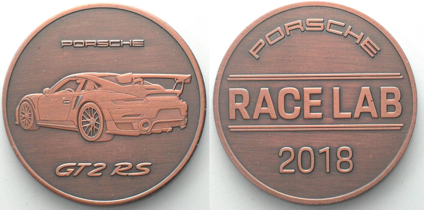 Deutschland - Medaillen PORSCHE Calendar medal 2018 GT2 RS bronze 40mm ...