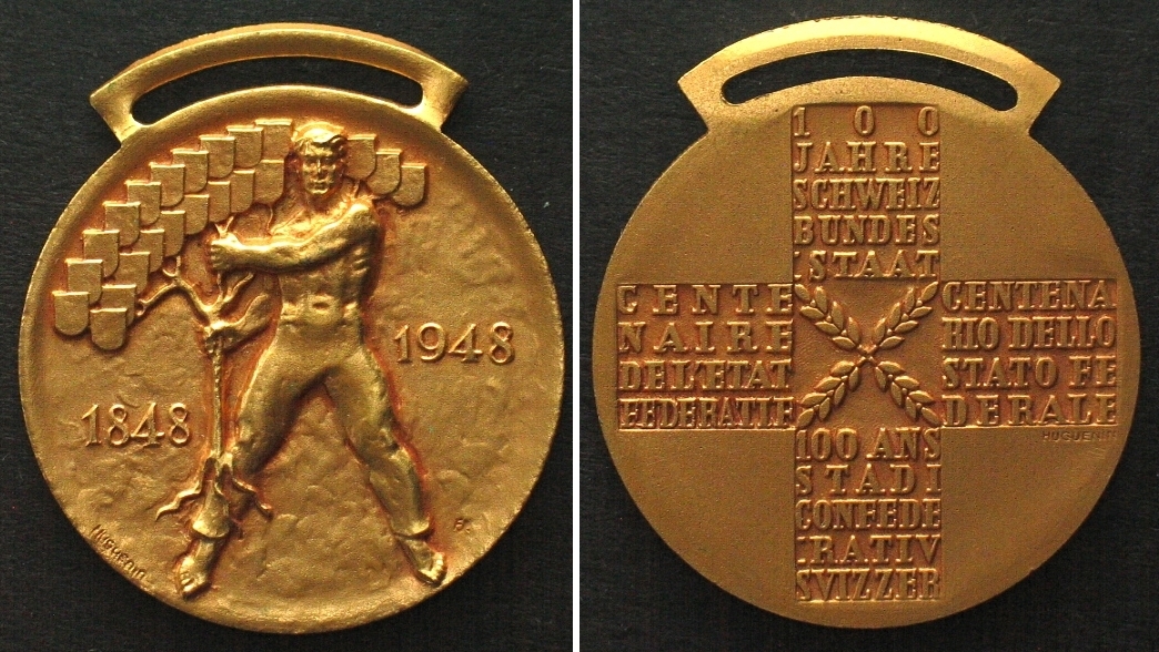 Schweiz - Medaillen CONFEDERATION CENTENNIAL Medal 1948, bronze, 30mm UNC | MA-Shops
