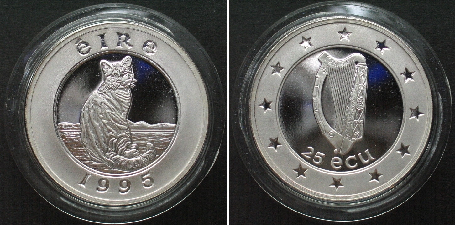 Irland IRELAND - PIEFORT 25 Ecu 1995, CAT, silver, Proof, RARE!!! | MA ...