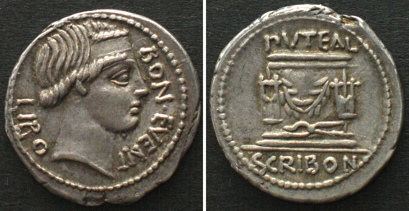 Roman Republic -60 ROMAN PEPUBLIC. L. Scribonius Libo 62 BC, Rome, AR ...