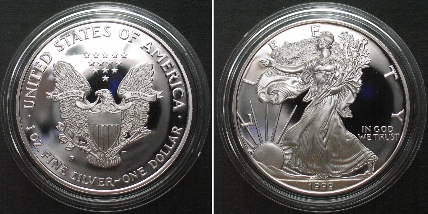 Vereinigte Staaten von Amerika US 1999 AMERICAN EAGLE SILVER DOLLAR 1 ...