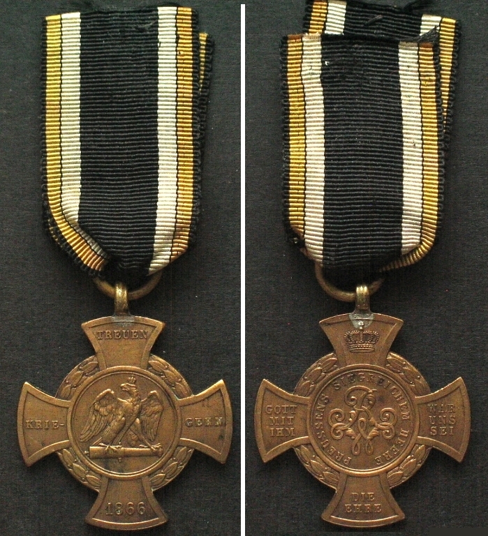 Deutschland - Orden & Abzeichen PRUSSIA 1866 War Commemorative Cross on ...