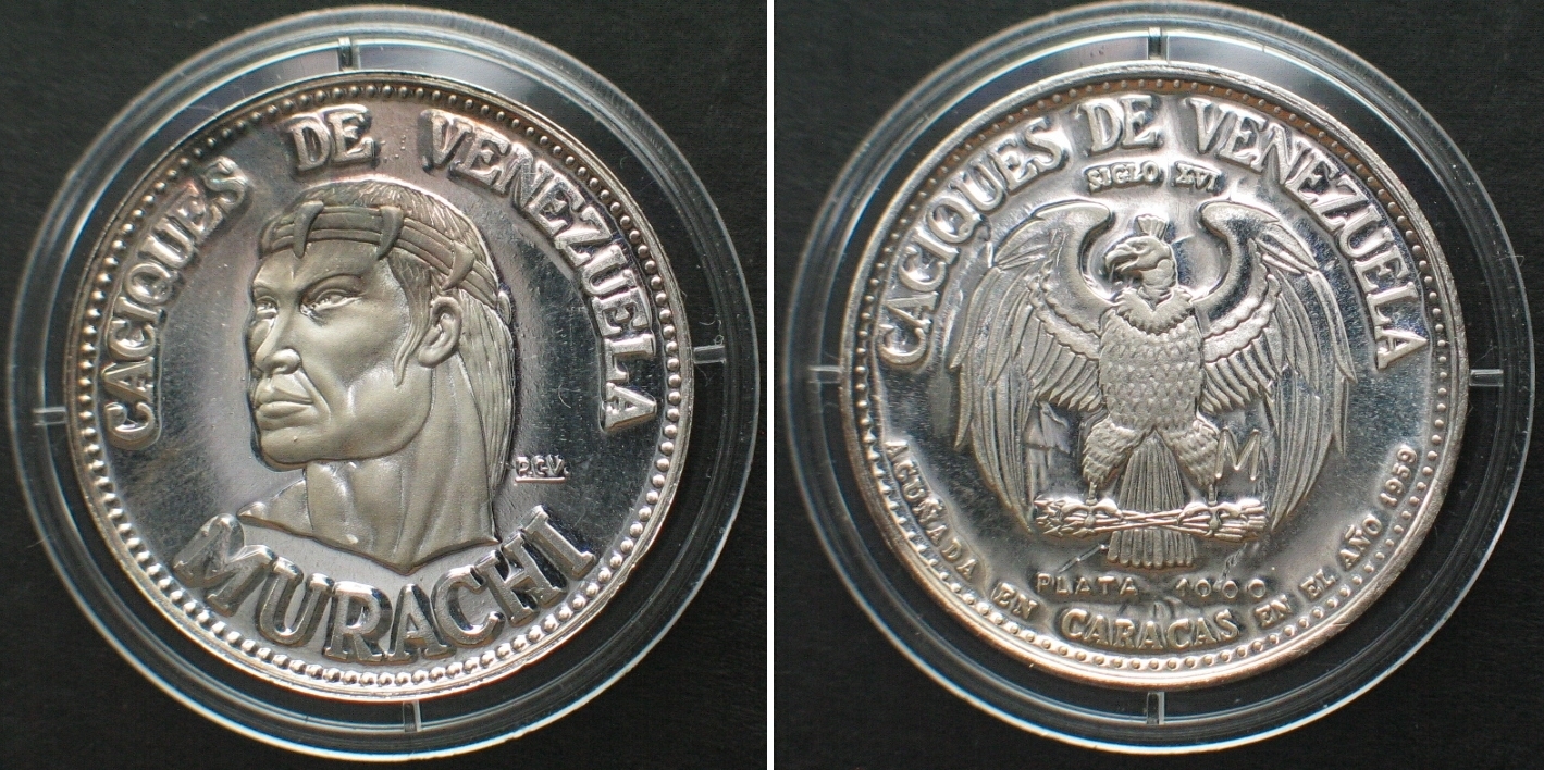 Venezuela - Medaillen CACIQUES DE VENEZUELA - MURACHI Medallic issue ...