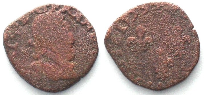 Frankreich FRANCE Double Tournois 1593 Saint Palais mint, HENRY IV ...